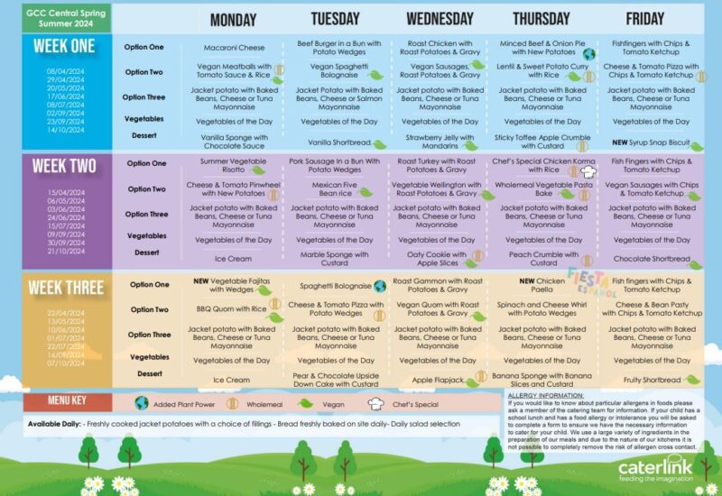 Caterlink Menu Spring Summer 2024 – Clearwater Academy
